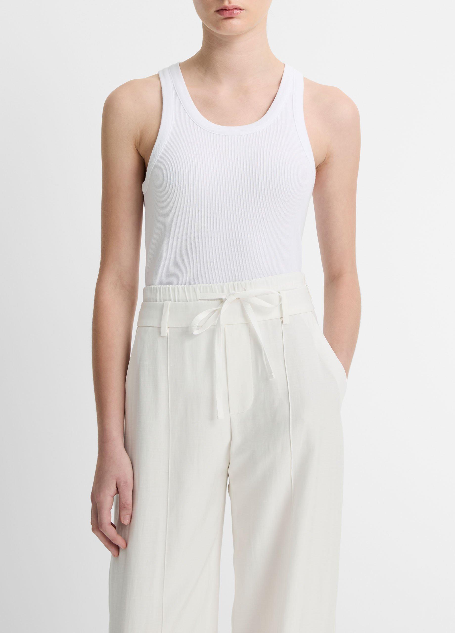 VINCE Vince Ribbed Scoop-Neck Tank
